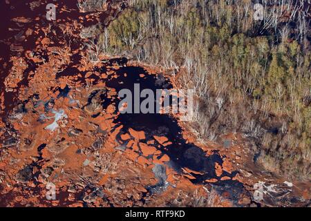 Aerial view, red sludge landfill, Stade, Lower Saxony, Germany Stock ...