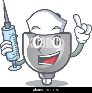 Nurse power supply in the shape characters vector illustration Stock ...