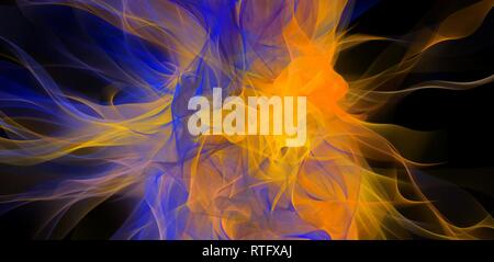 Abstract electrifying lines, smoky fractal pattern, digital ...