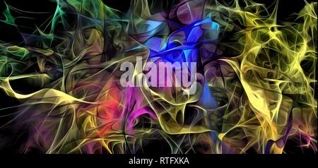 Abstract electrifying lines, smoky fractal pattern, digital ...