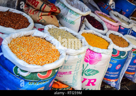 Sacks of Rice Pulses, Goubert Market, Pondicherry, Puducherry, Tamil ...