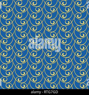 Geometric dotted vector dotted blue and golden pattern. Seamless ...