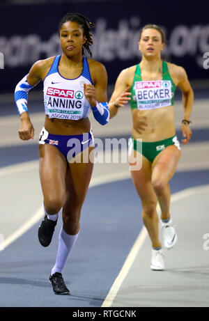 Amber Anning in the Women's 400m Heats during day one of the Novuna UK ...