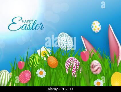 Abstract Happy Easter Template Holiday Background Vector Illustration ...