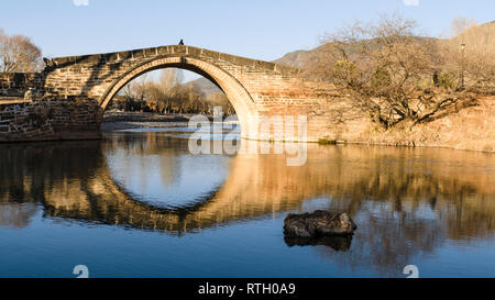 Yujin bridge over Heihui river in Shaxi, Yunnan province, China Stock ...
