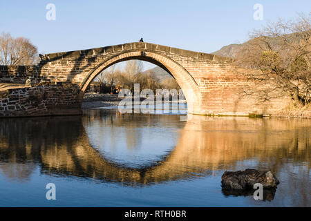 Yujin bridge over Heihui river in Shaxi, Yunnan province, China Stock ...