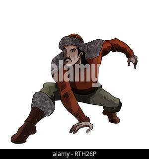 Turkish warrior with traditional armor and weapon Stock Photo ...