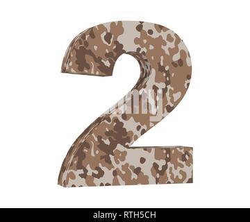 3D rendering Camouflage number 2 two. 3D render Illustration Stock ...