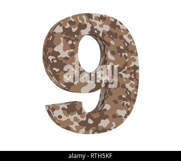 3D rendering Camouflage number 9 nine. 3D render Illustration Stock ...
