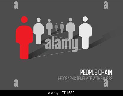 Minimalist people network 3d diagram template - white version Stock ...