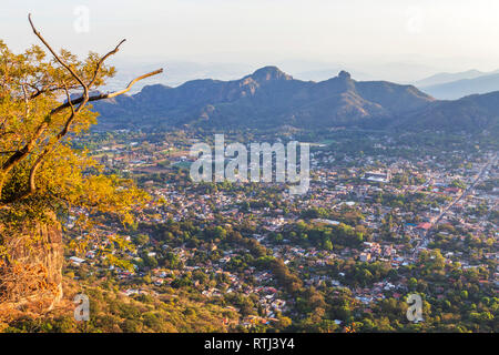 Cityscape from the Cerro Tepozteco, Tepoztlan, Morelos, Mexico Stock ...