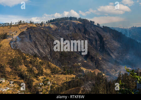 Mountain showing the effects after a terrible forest fire Stock Photo ...