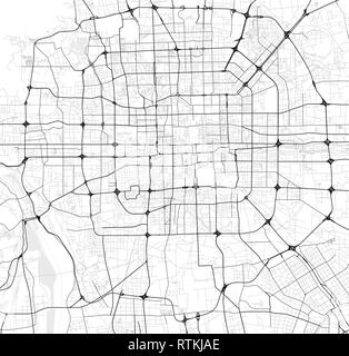 Beijing China City Map in Retro Style. Outline Map. Vector Illustration ...