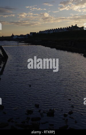 St Monans Tidal Swimming Pool at Nightfall on a Calm Summer's Evening ...