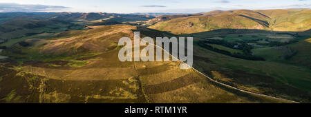 Aerial image showing the Upper Tweed Valley and the village of ...