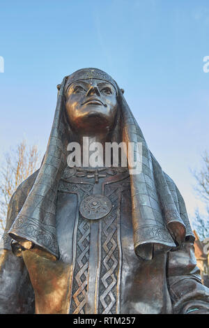 Statue of Bertha, Queen of Kent, princess of the Franks, in front of ...