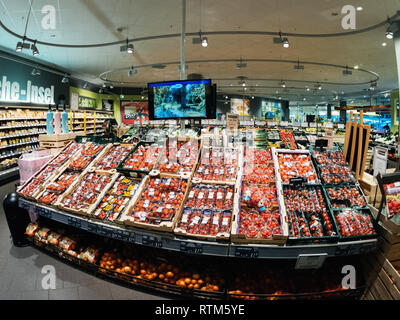 FRANKFURT, GERMANY - MAY 3, 2017: large selection of apples in German ...