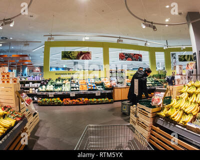 FRANKFURT, GERMANY - MAY 3, 2017: large selection of apples in German ...