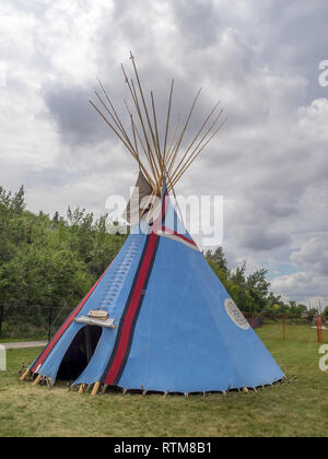 View of Tipis in the Indian Village at the Calgary Stampede in Calgary ...
