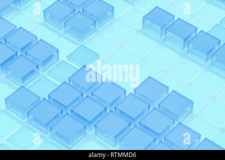 Cyan glowing boxes, 3d rendering Stock Photo - Alamy