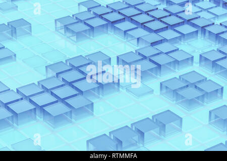 Cyan glowing boxes, 3d rendering Stock Photo - Alamy