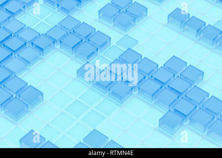 Cyan glowing boxes, 3d rendering Stock Photo - Alamy