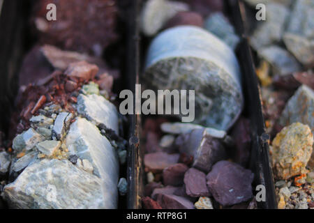 Stacking of old ore samples in the sample tube Stock Photo - Alamy