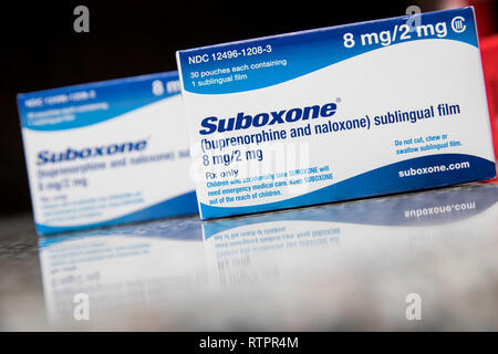 Packages of Suboxone (buprenorphine and naloxone) prescription ...