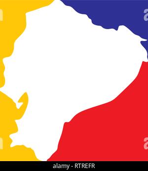 Ecuador logo. Sign with the map of country and colored stripes, vector ...