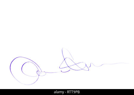Concept of handwritten signature of document signed with pen isolated ...