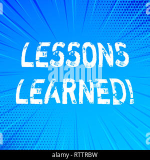 Handwriting text writing Lessons Learned. Conceptual photo learning ...