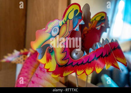 Origami red paper dragon Stock Photo - Alamy