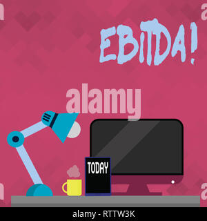 Word writing text Ebitda. Business concept for Earnings Before Interest ...
