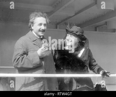 Albert Einstein and his wife on board the S.S. Belgenland , 1930 Stock ...
