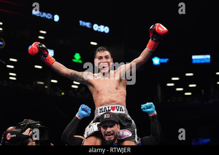 Eduardo Ramirez celebrates after defeating Miguel Flores by knockout in ...