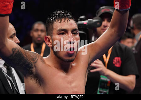 Eduardo Ramirez celebrates after defeating Miguel Flores by knockout in ...