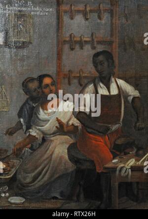 Spanish school. New Spain castes. Casta de nueva españa. 1777. Oil on ...