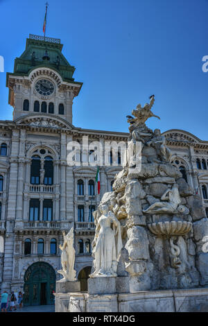 Trieste city center, the Piazza Unita d'Italia in the centre of Trieste ...