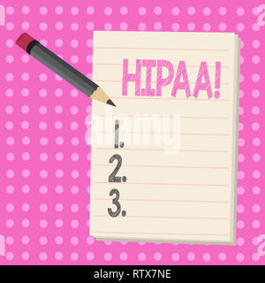 Conceptual hand writing showing Hipaa. Concept meaning Acronym stands ...
