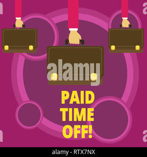 Word writing text Paid Vacation. Business concept for Sabbatical ...