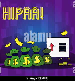 Handwriting text Hipaa. Concept meaning Acronym stands for Health ...