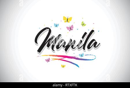 Manila city handwritten text word hand lettering. Calligraphy text ...
