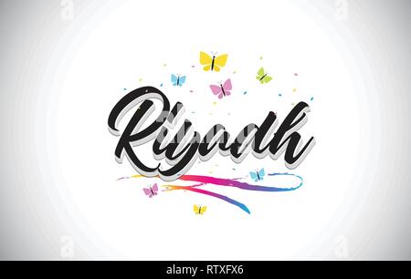 Riyadh city handwritten text word hand lettering. Calligraphy text ...