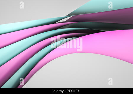 3d rendering, cyan and pink curves surface Stock Photo - Alamy