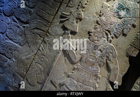 Stele in Palenque Site Museum "Alberto Ruz Lhuillier Stock Photo - Alamy