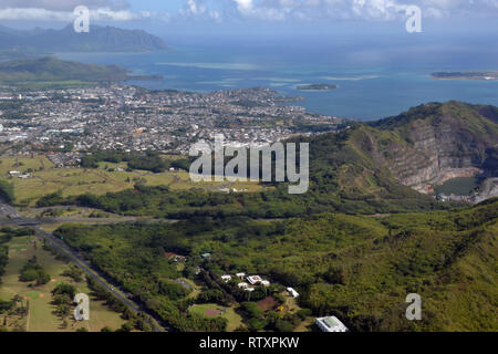 Hawaii, Oahu, Windward Coast, Aerial Of Kaneohe Bay Stock Photo - Alamy