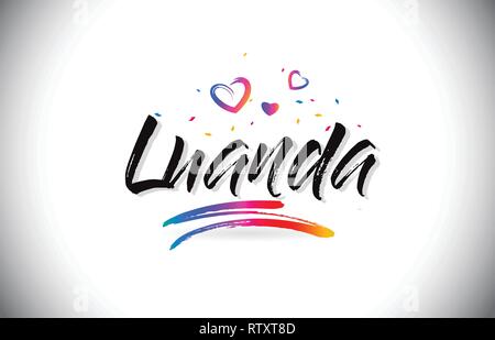 Luanda Welcome to Creative Text Handwritten Font with Purple Pink ...