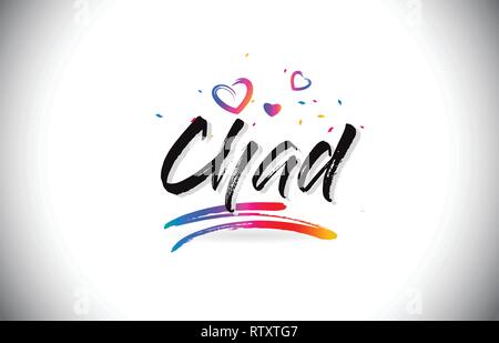 Chad Welcome To Word Text with Handwritten Font and Golden Texture ...