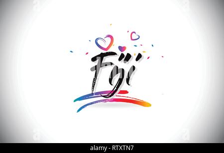 Fiji Welcome to Creative Text Handwritten Font with Purple Pink Colors ...