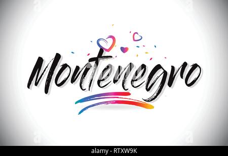 Montenegro Welcome To Word Text with Handwritten Font and Golden ...